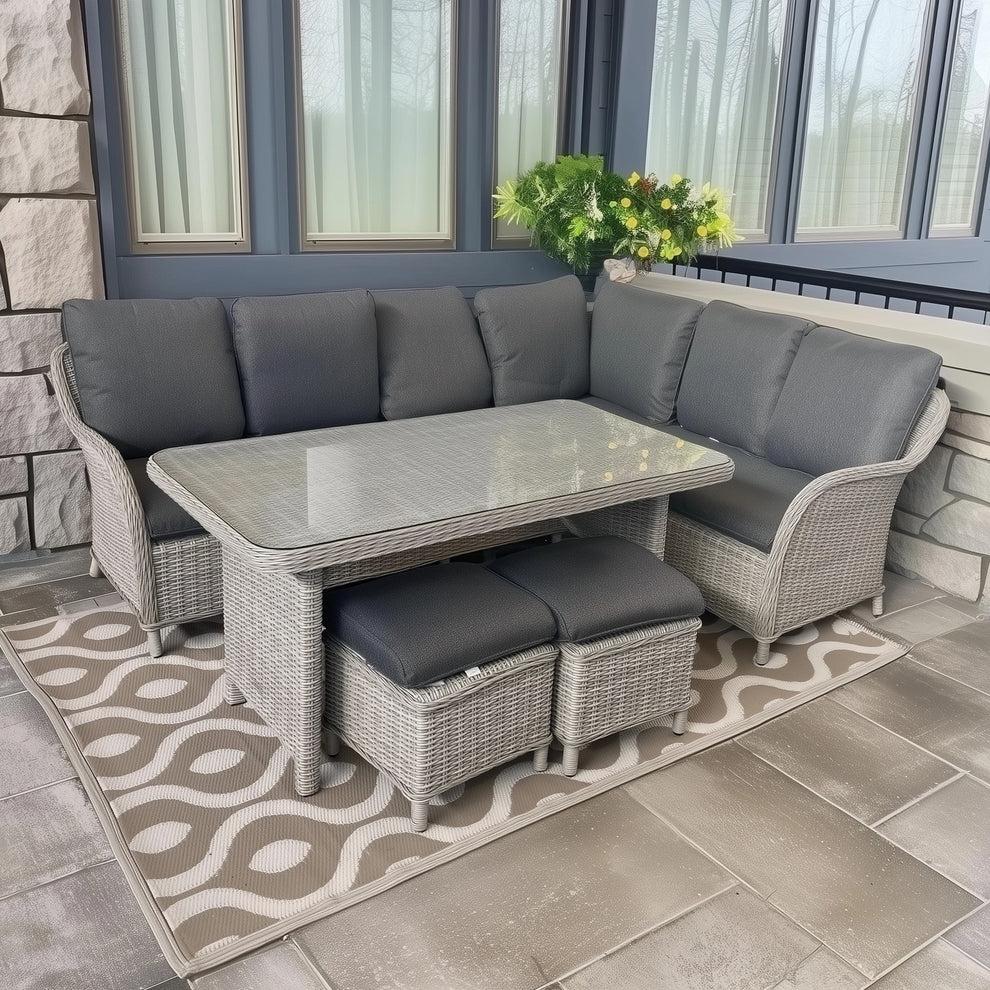 Hill & Dale Malton Large Corner Set - Grey – Yorkshire Garden Centres